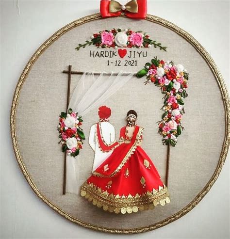 Wedding Gift Hoop Embroidery Embroidery Hoop Wall Art Embroidery