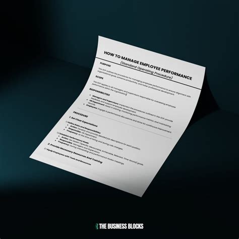 How To Manage Employee Performance Sop Template Employee Performance