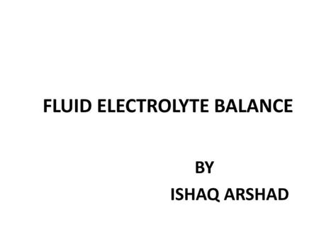 Fluid Electrolyte Balance Adult Health Pptx