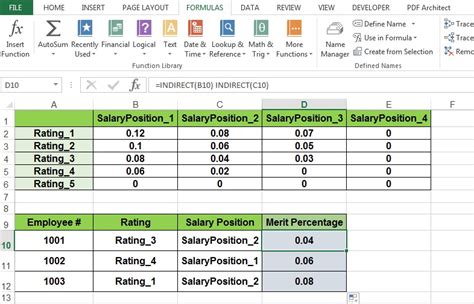 Indirect Function For Two Dimensional Lookup