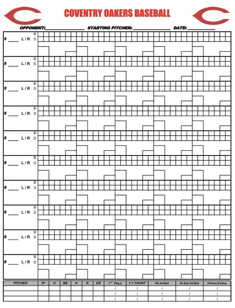 Free Printable Baseball Pitching Charts Free Printables