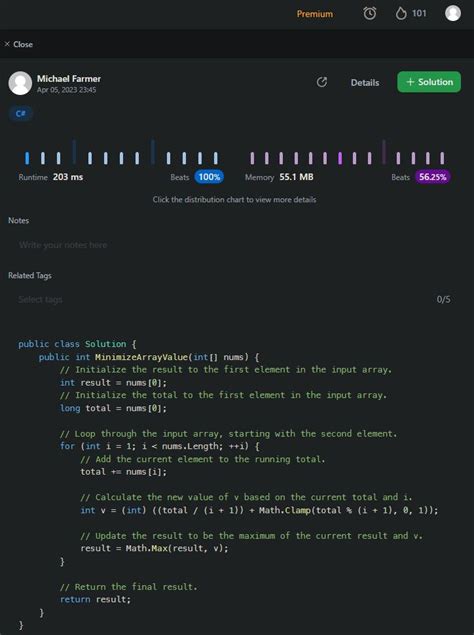 michael farmer on linkedin day 101 of xx completing at least one leetcode problem per day