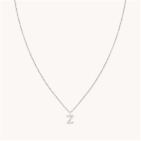 Z Pavé Initial Silver Necklace Astrid And Miyu Necklaces
