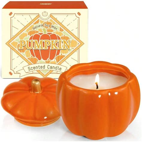 Dpumpkin Candle24 7 Oz Fall Scent Candle With Spiced Pumpkin Fragrance Large Jar Candle For Fall
