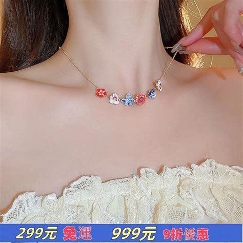真金電鍍銀針小清新滴油花朵珍珠耳釘項鏈宮廷風甜美優雅首飾套裝 Yahoo奇摩拍賣