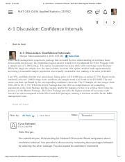 Mat 240 Discussion Mod 6 Docx 6 1 Discussion Confidence Intervals