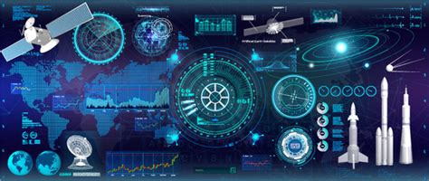 Futuristic Dashboard Design With Charts Planet Vector Image