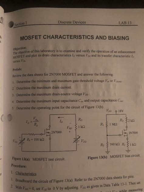 Solved Discrete Devices Section LAB MOSFET Chegg