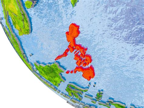 Philippines On Globe Stock Illustration Illustration Of Oceans 112926316