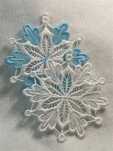 Scalloped Snowflake Free Standing Lace A Finished Embroidery Product