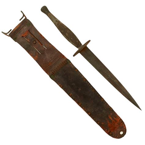 Original Us Wwii Usmc Marine Raider Stiletto Dagger With M6 Sheath