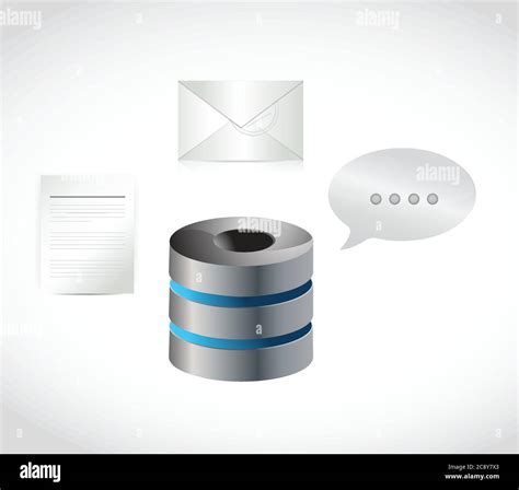 Big Data Server Illustration Design Over A White Background Stock
