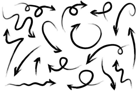 Conjunto De Setas Desenhadas à Mão Elementos De Design Do Vetor Doodle