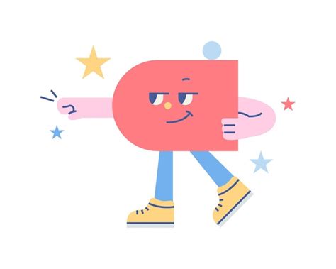 Premium Vector Cute Shape Characters A Figure With One Side Curved
