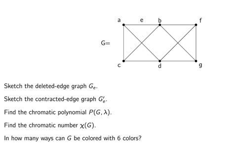 Solved Sketch The Deleted Edge Graph Ge Sketch The