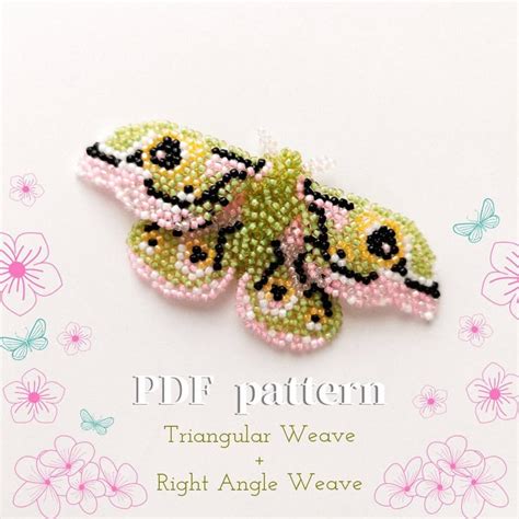 Pendant Moth Beaded Jewelry Seed Bead Beading Pattern Triangular Weave