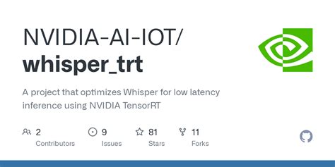 github nvidia ai iot whisper trt a project that optimizes whisper