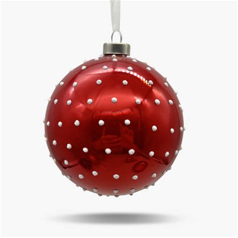 Glass Ball Ornament With White Dots Fancy Face Designs Fancyface Designs