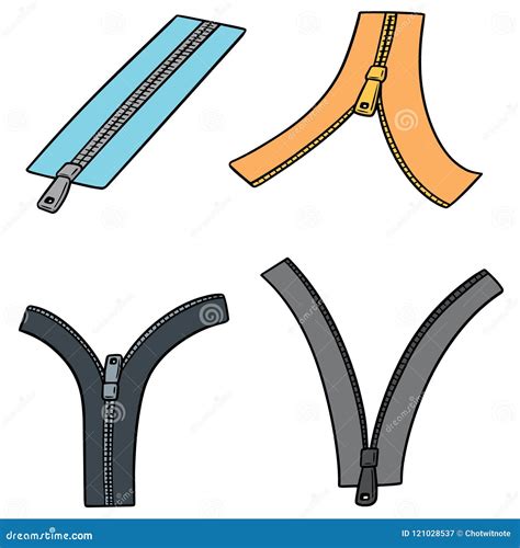 Vector Set Of Zip Stock Vector Illustration Of Open 121028537