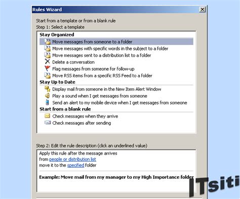 how to setup email rules in microsoft outlook