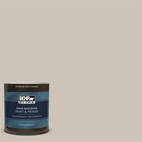 BEHR ULTRA 1 Qt 720C 3 Wheat Bread Satin Enamel Exterior Paint Primer 985404 The Home Depot