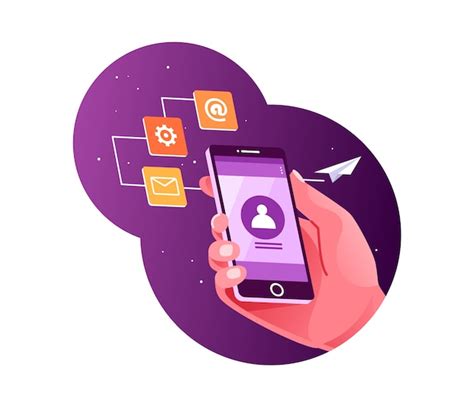 Premium Vector Send Mail Using A Smartphone