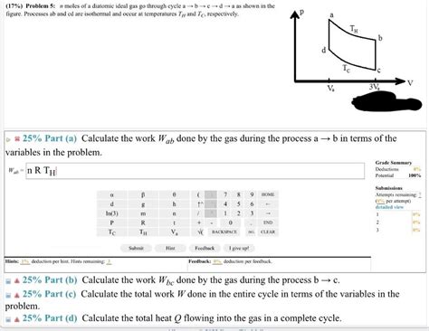 Solved Problem 6 A Diatomic Ideal Gas Goes Through The 49 Off