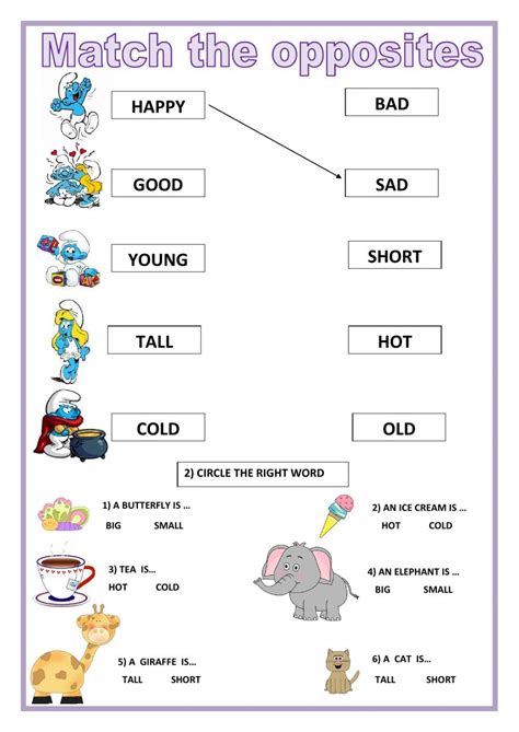 Match The Opposites Activity