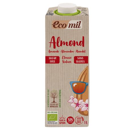 Ecomil Almond Milk Classic Sugar Free Bio 1 L Ecomil
