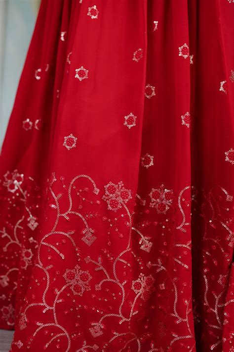 Buy Online In India Red Daman Work Lehenga Label Shaurya Sanadhya