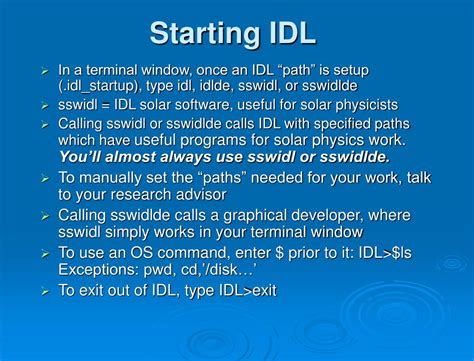 Ppt Idl Tutorial Day 1 Goals 1 Introduce Idl Basics 2 Describe