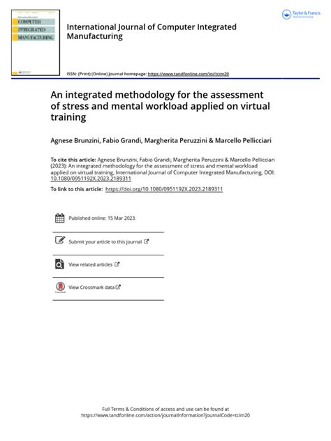 An Integrated Methodology For The Assessment Of Stress And Mental
