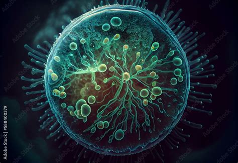 Streptococcus Pneumoniae Or Pneumococcus Bacterias Generative Ai Stock