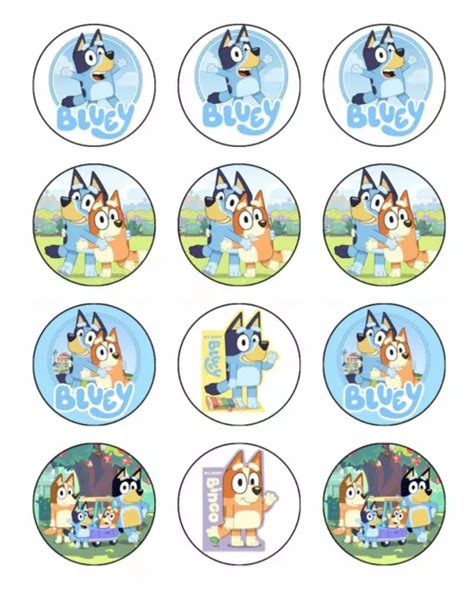 Bluey Cupcake Toppers Edible Icing Image Cake Decorations 12 01 Eur 7