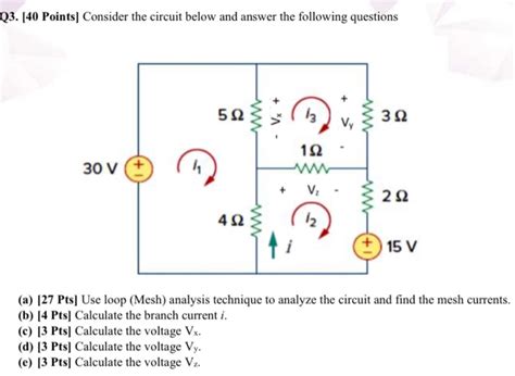Solved Q3 40 Points Consider The Circuit Below And Answer