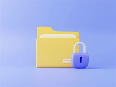 Premium Photo 3d Yellow Folder With Lock Data Security Concept Or