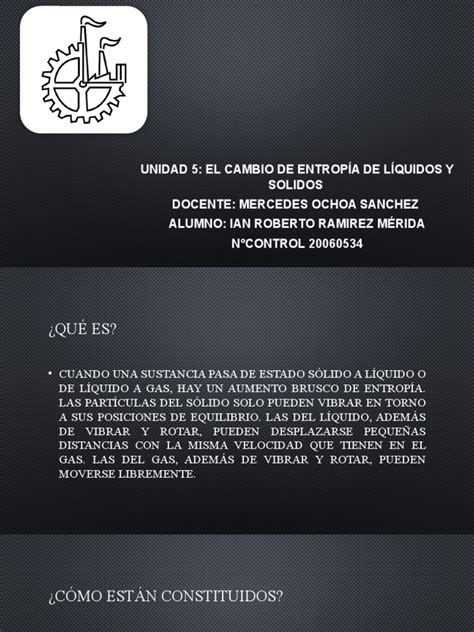 Cambio De Entropía De Líquidos Y Solidos Pdf