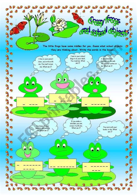 School Objects Riddles For Young Learners Riddles School