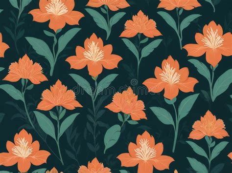 Abstract Pattern Of Indian Ginger Head Flower Flat Minimal Retro Stock Illustration