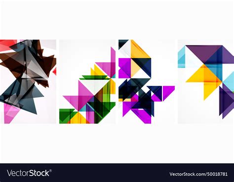 Set Of Abstract Random Triangle Composition Vector Image