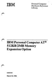 IBM Personal Computer AT KB MB Memory Expansion Option IBM Free Download Borrow And