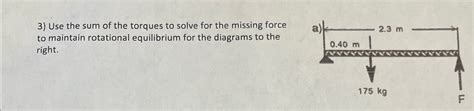 Solved Use The Sum Of The Torques To Solve For The Missing