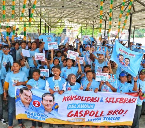 Relawan Gaspoll Bro Jatim Siap Menangkan Prabowo Gibran Satu Putaran