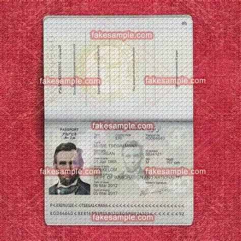 Eritrea Passport Fake Template 🚀