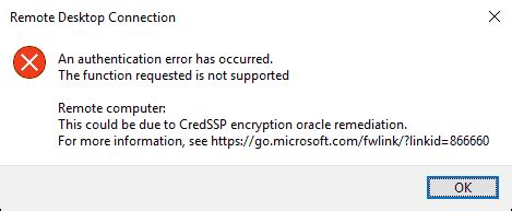 Fix CredSSP Encryption Oracle Remediation Error In Remote Desktop