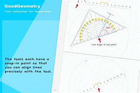 Ruler Compass Set Square Protractor Rotatable Exact Dimensions
