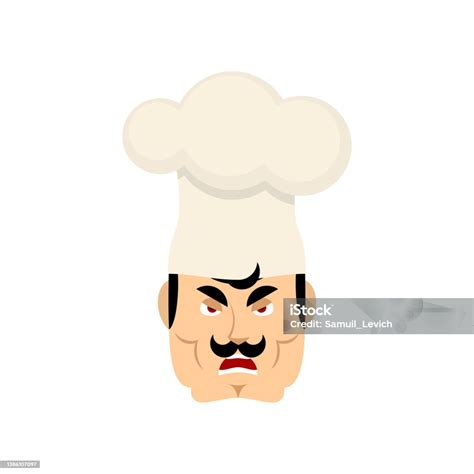 요리사 화가 이모티콘 사악한 감정 아바타를 요리 키치너 벡터 일러스트레이션 요리사에 대한 스톡 벡터 아트 및 기타 이미지