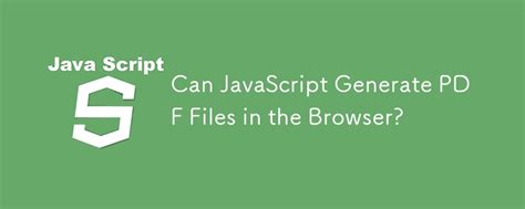 can javascript generate pdf files in the browser js tutorial php cn