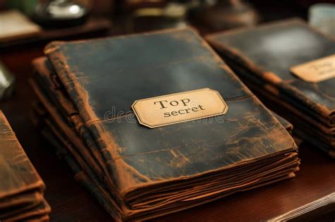 Archived Files In Folders With Documents Top Secret On Table Stock