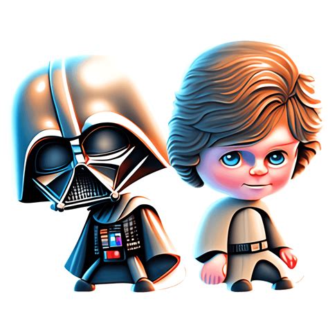 Funny Darth Vader And Luke Skywalker Graphic · Creative Fabrica
